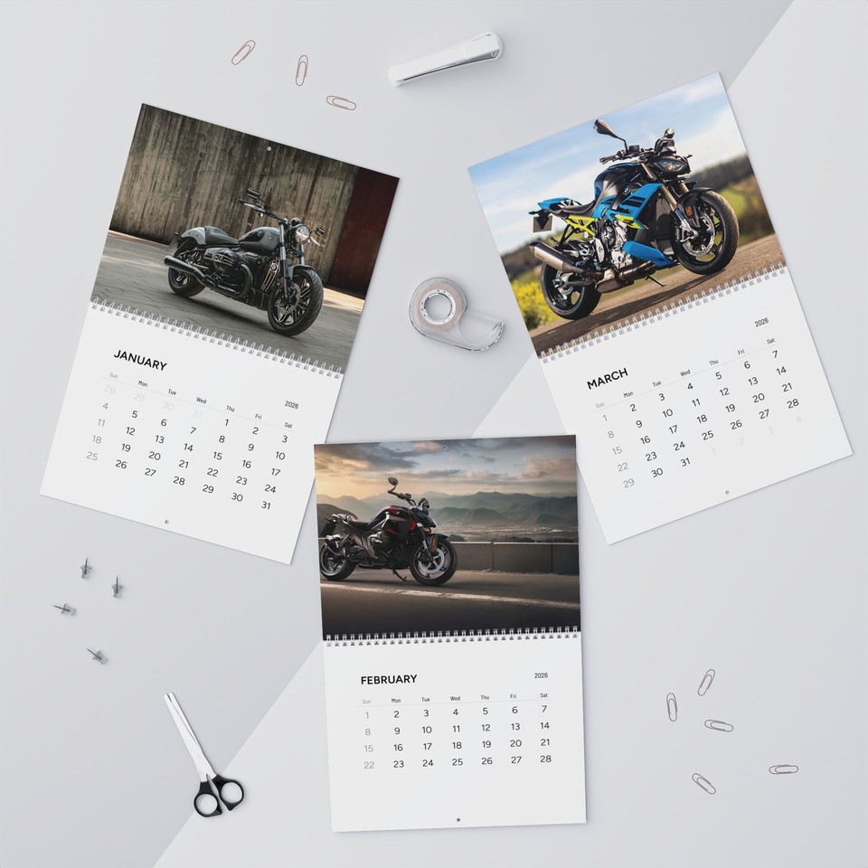Custom Motorcycle Wall Calendar 2026 | Bike Photography Monthly ...