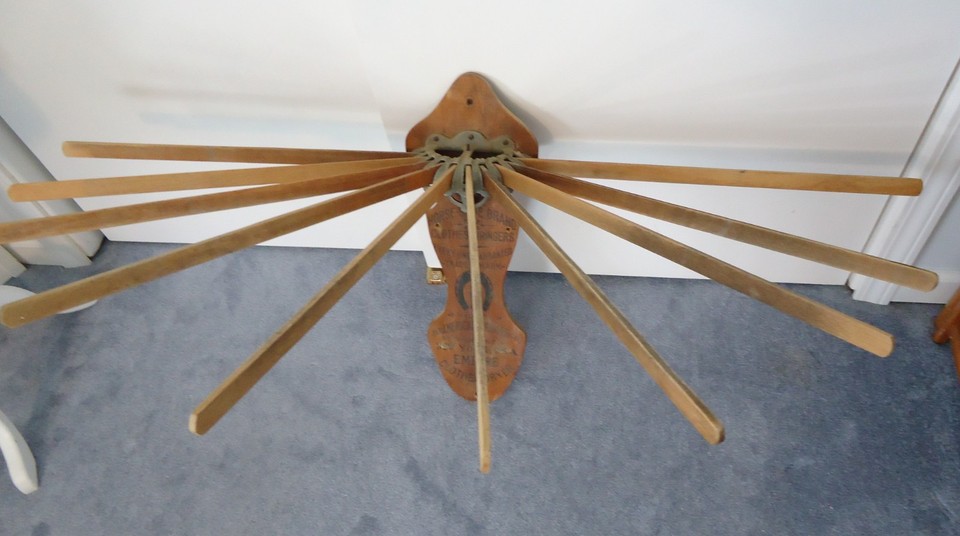 Antique 1800s American Wringer Co Horse Shoe Brand Wooden Clothes Dryer ...