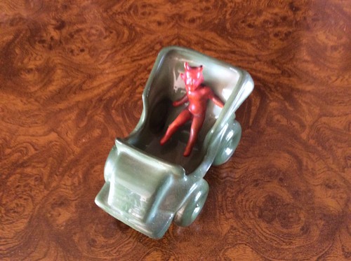 Vintage German Red Devil in Car Porcelain Figure | eBay