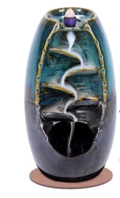 Inscents Waterfall Burner Backflow Smoke Holder with 100 Cones - Gift ...