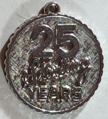 Vintage Sterling Silver 25 STERLING YEARS Charm for a Bracelet, 5.17g ...