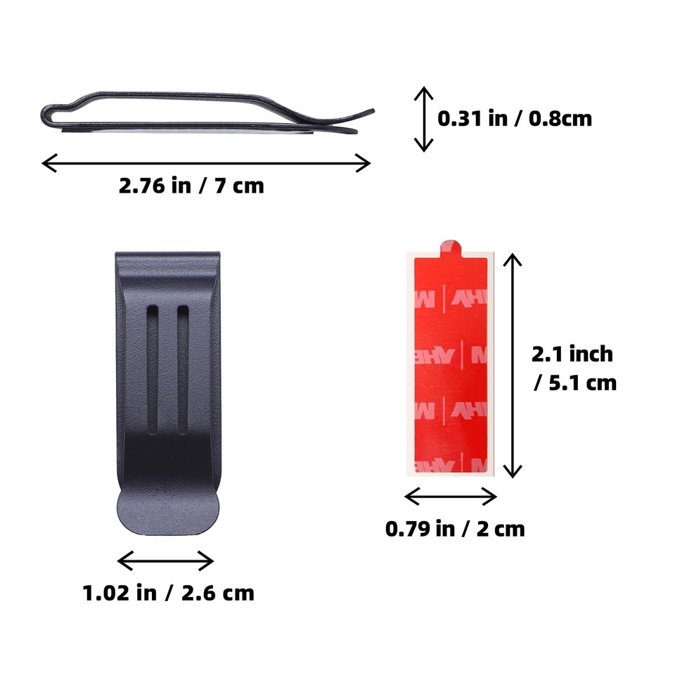 Extra Large Matte Black Attachable Pocket Clip - for Smartphones ...