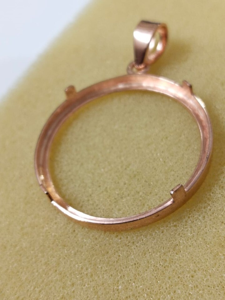 925 Sterling Silver Coin connector Blank Trays Prong Bezel connector ...