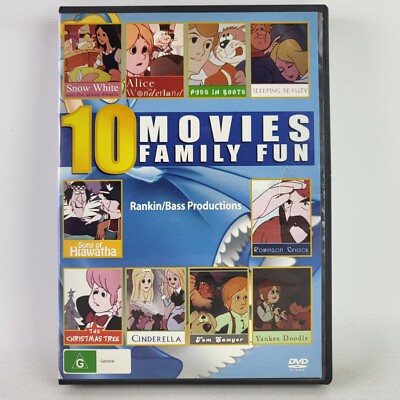 10 MOVIES FAMILY FUN - DVD Animated Box Set - Snow White - alicie In ...