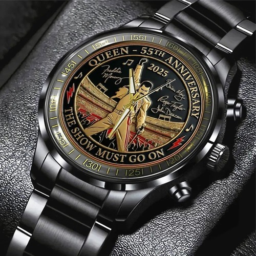 Queen x Freddie Mercury 55th Anniversary Black Stainless Steel Watch | eBay