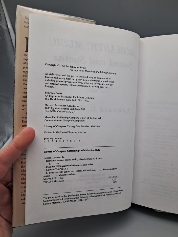 Romantic Music : Sound and Syntax by Leonard G. Ratner (1992, Hardcover ...