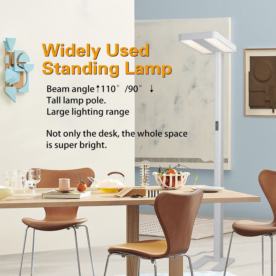 100W LED Floor Lamp Eye Caring Standing Light Reading Tall Lampara ...