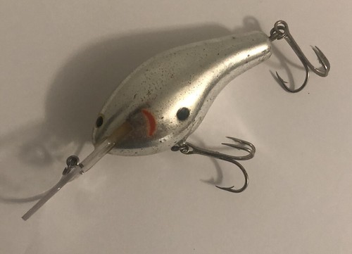 Rare Vintage Bagley Balsa Wood DB-3 Crankbait Fishing Lure Silver ...