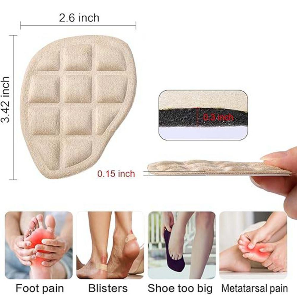 Feet Pain Relief Forefoot Insert Metatarsal Pads Anti Slip Shoe Inserts ...