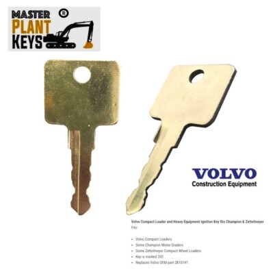 Volvo Compact Loader Ignition Key 2810191 also fits Champion ...