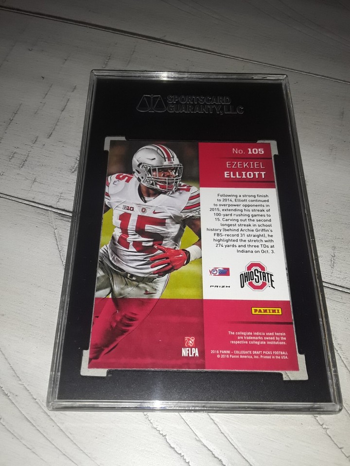 2016 Prizm Red CDP Rookie Ezekiel Elliot SGC 100 Pristine | eBay