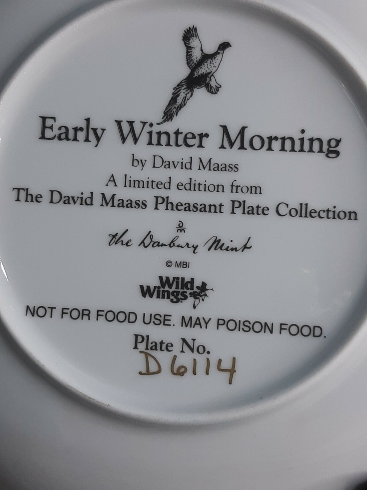Collector Plate Early Winter Morning The David Maass Pheasant Plate ...
