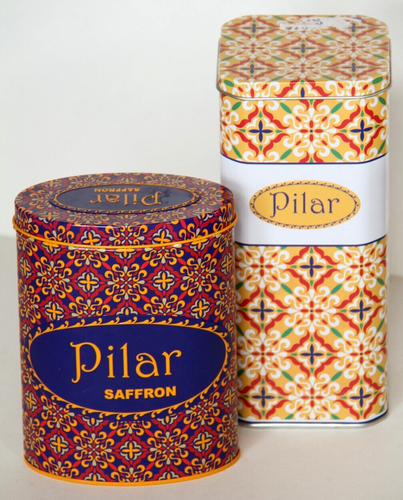 Pilar Spanish Saffron Multicolor Pattern Reusable Decorative Tin ...