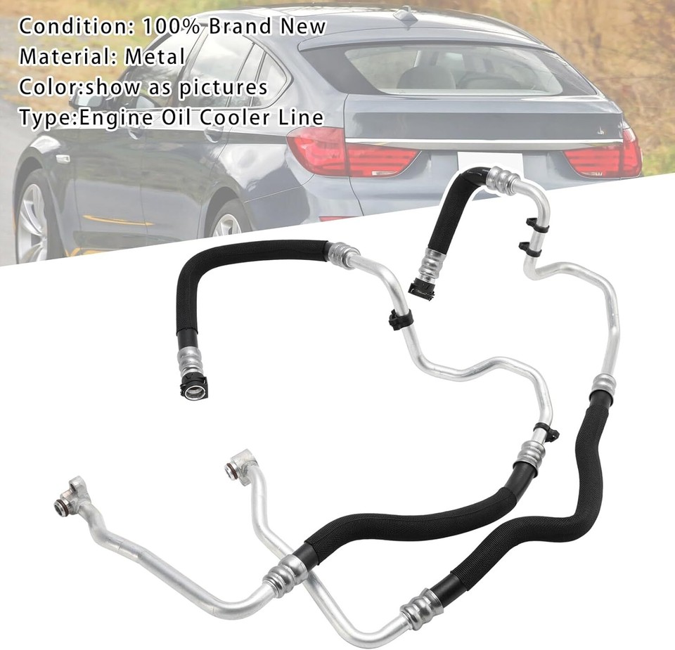 2x Engine Oil Cooler Line for BMW 550i 550i GT 650i 750i 17227589510 ...