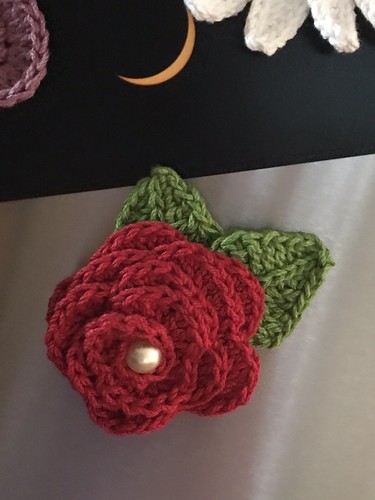 Hand Crocheted Flower Refrigerator Magnets Set w/Crochet Gift Bag🌺USA ...