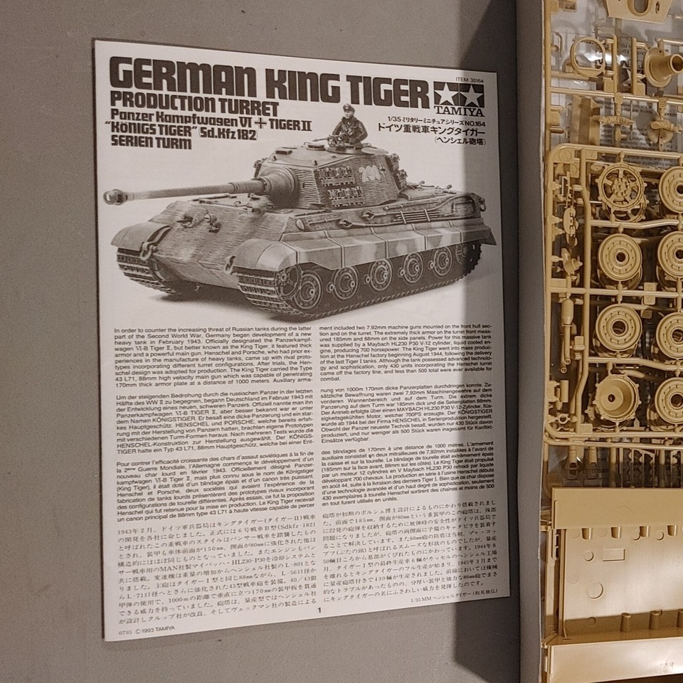 TAMIYA 35164 Military Model 1/35 German King Tiger Tank Production ...