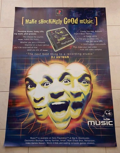 Rare Playstation 1 PS1 Music Promotional Store Poster | eBay Australia