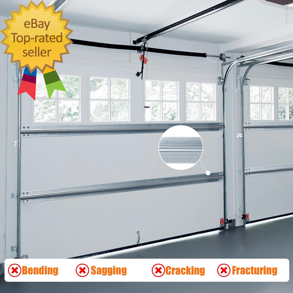 1 Set of 8FT Garage Door Strut Support Brace,8' Reinforcement Steel ...