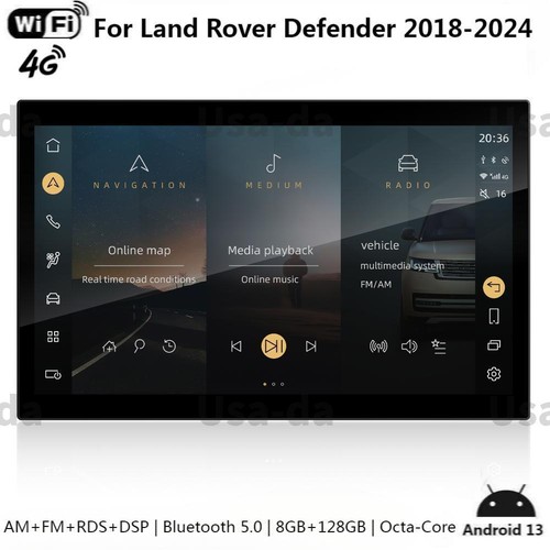 13.3" Android13 Car Radio 2Din Stereo Receiver for Land Rover Defender ...