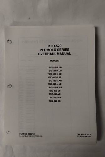 Continental TSIO-520 Permold Series Aircraft Engine Overhaul Manual ...