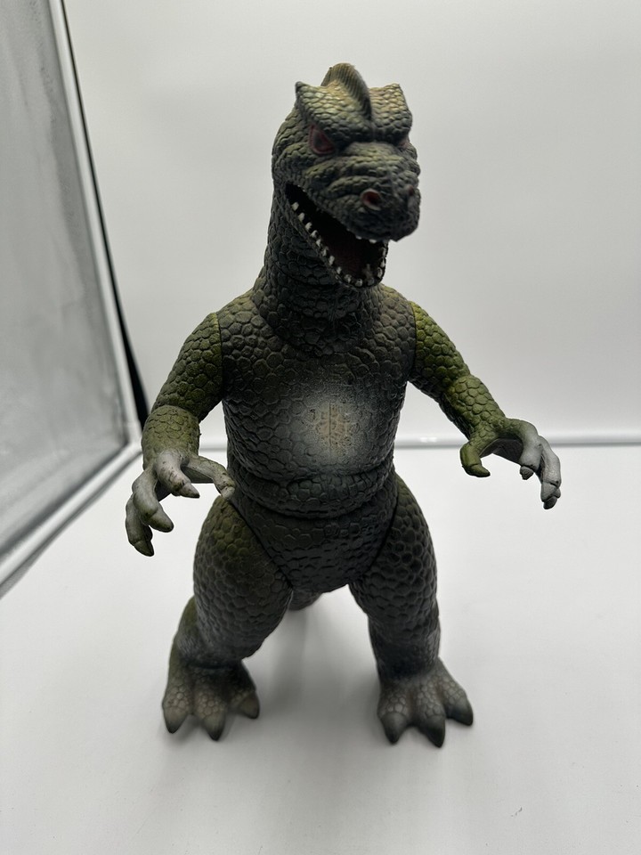 Vtg Dormei Godzilla green yellow 14.5” Kaiju Movable Arms, Legs, Head ...