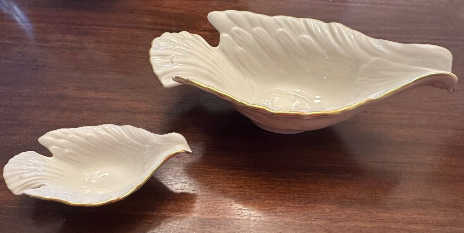2 LENOX China Dove Dish Lot Candy Snack Bowl dish 1-Gold 8 inch and ...