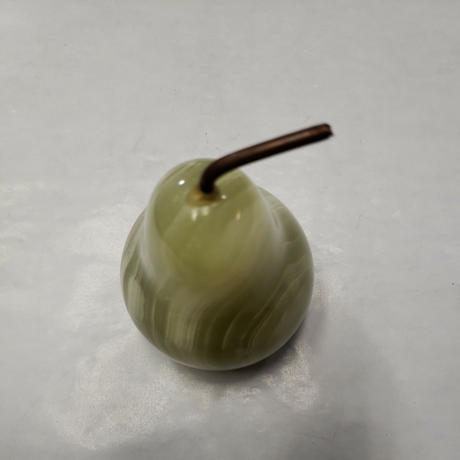 Vintage ONYX Carved PEAR Fruit Paperweight Alabaster Marble Made in ...