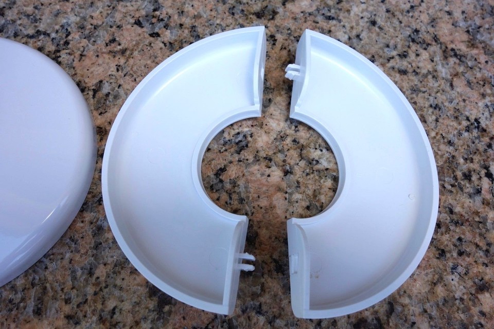 Escutcheon Plate Cover Set Of 2 White Swimming Pool Deck Ladder Hand ...