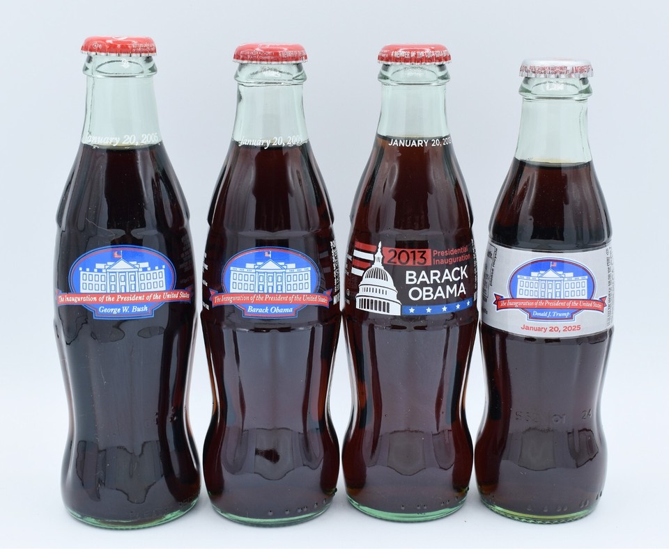 *4 Presidential Inauguration Coca Cola Bottles Bush /Barack Obama ...