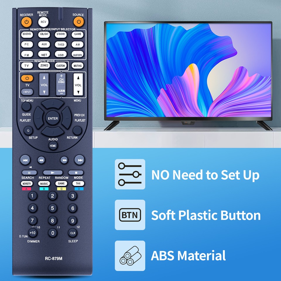 New RC-879M Remote Control For Onkyo AV Receiver HT-R393 HT-S3700 HT ...