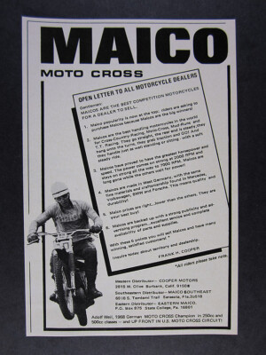 1969 MAICO Motocross Motorcycles Adolf Weil photo vintage print Ad | eBay