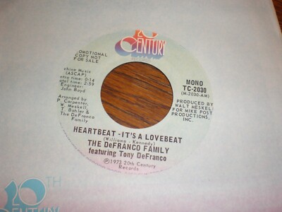 The DeFranco Family/Tony DeFranco 45 Heartbeat PROMO 20Th CEN | eBay