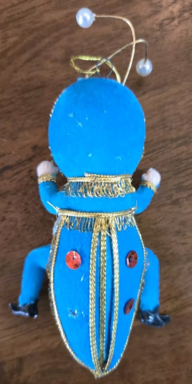 RARE Vintage 60's Blue Pixie Bug Anthropomorphic Christmas Ornament ...