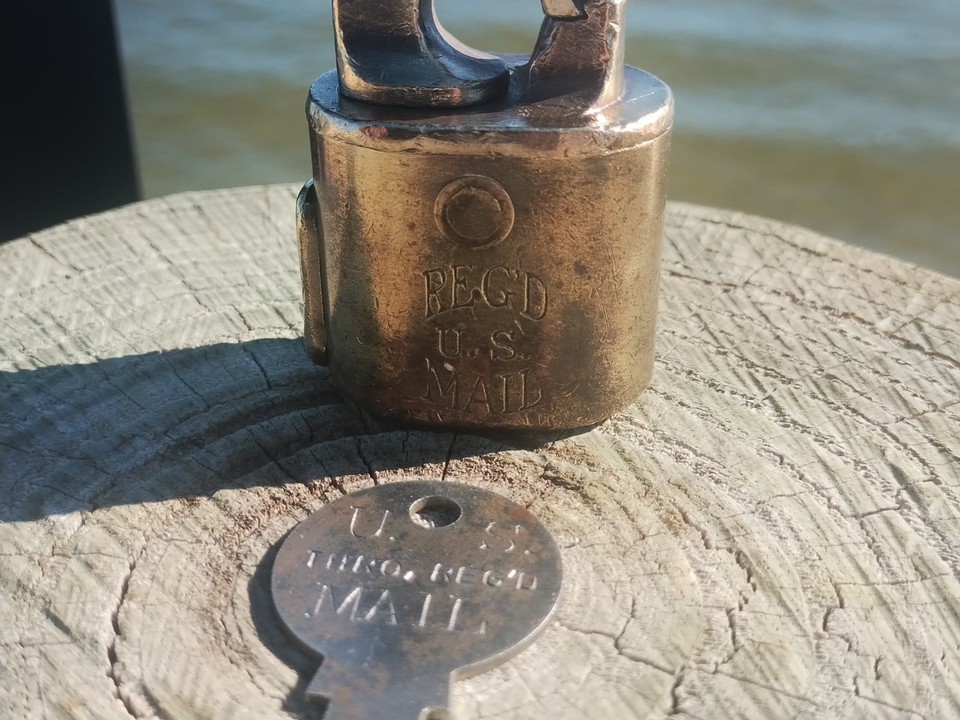 VINTAGE USPO REG'D MAIL LOCK with POSTAL KEY, WORKS GOOD! | eBay