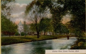 1909 Clinton River Scene Pontiac Michigan MI Postcard C22 | eBay
