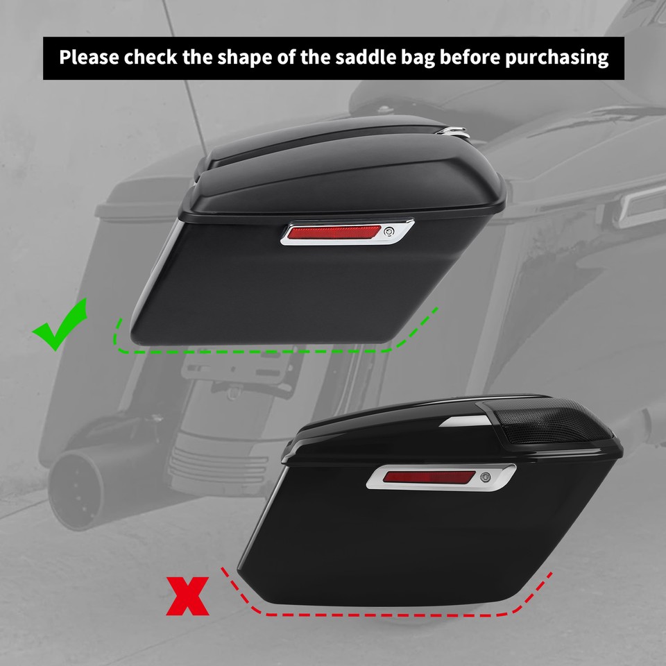 4" Hard Stretched Saddle Bag Extensions Fit For Harley Touring Road ...