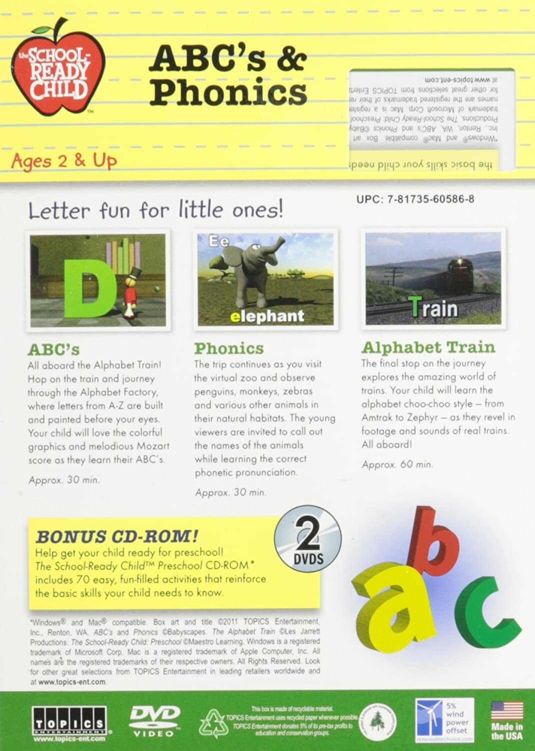 School Ready Child-Abc's & Phonics (DVD, 2011) 2 DVD SET NEW | eBay