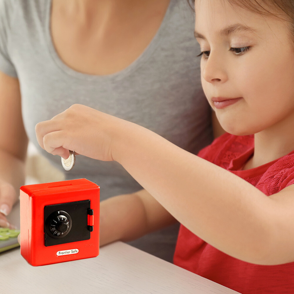 Cash Piggy Deposit Safe Box Children Gift Code Lock for Daily Use (Red ...