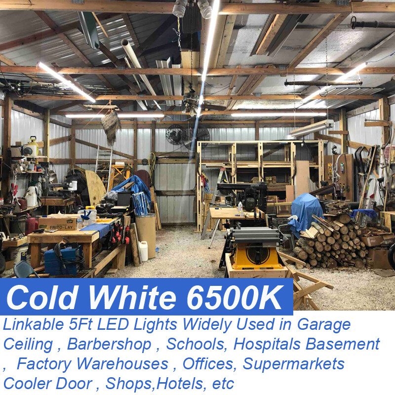 5Ft V-Shape Integrated LED Tube Lights, 48W LED Linkable Shop Lights ...