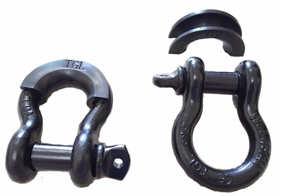 2PK D-Ring Shackle Protectors/Isolator, Black for 3/4" Shackles Bumper ...