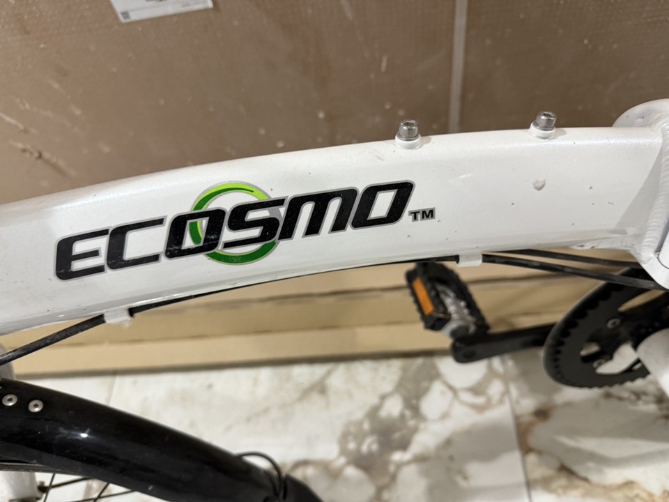 Folding City Bicycle Ecosmo 20" Wheel White, Alloy 7SP Shimano, 12kg ...