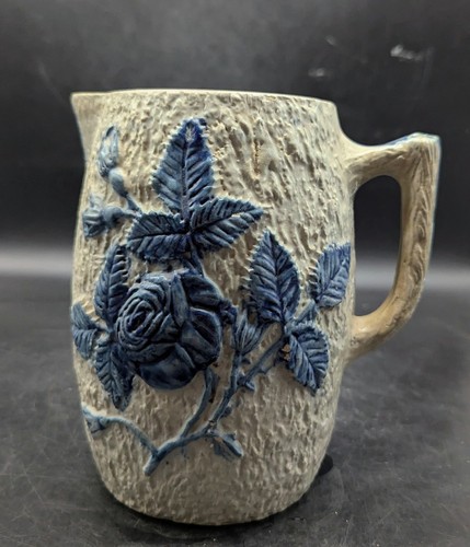Blue & Grey Flemish Ware Whites Utica Roses Pitcher Stoneware New York ...