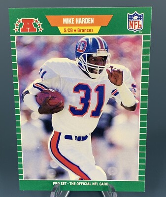 1989 Pro Set Mike Harden Card #102 NFL Denver Broncos Football ...