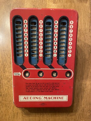 Vintage Metal Tin Wolverine Adding Machine Hand Pull Dial Calculator ...