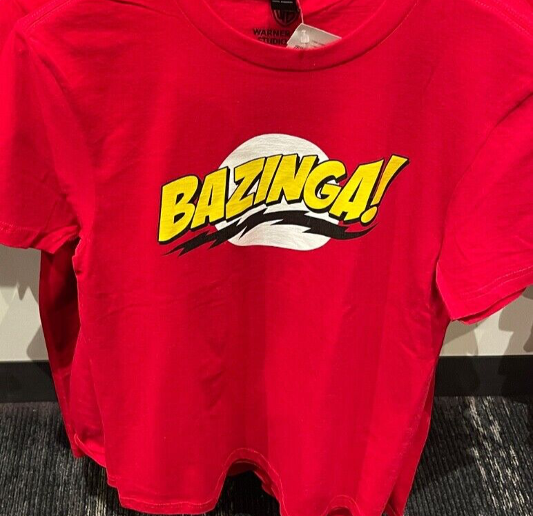 WARNER BROS. STUDIOS TOUR BIG BANG THEORY BAZINGA! RED T-SHIRT SIZE XS ...