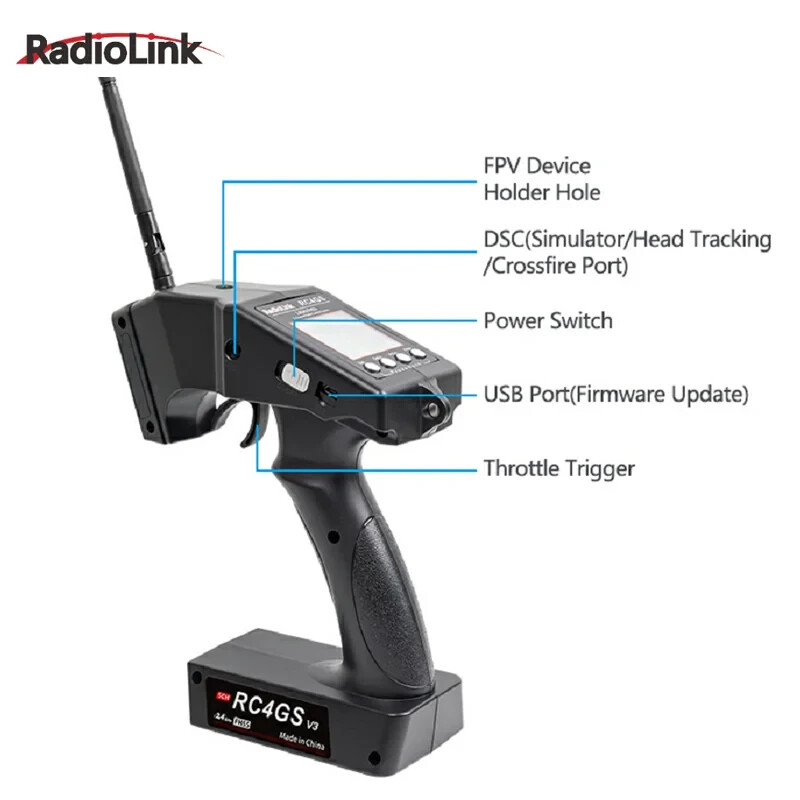 Radiolink RC4GS V3 2.4G 4 Channels RC Radio Transmitter and Receiver ...