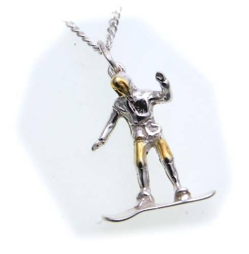 Pendant Snowboard Driver IN Silver 925 Skier Ski Sterling Silver Unisex ...