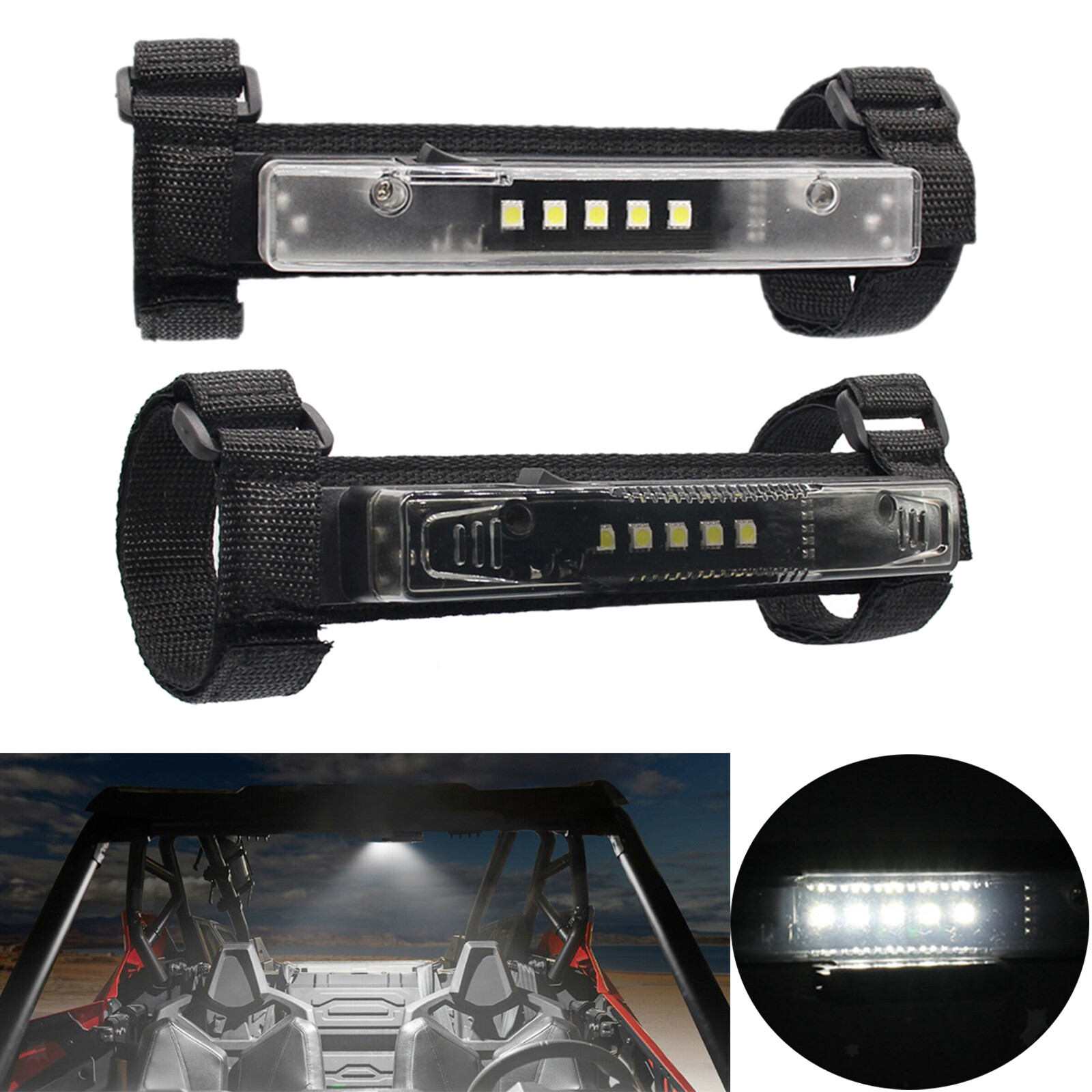 Interior LED Ceiling Dome Lights Strip Bar LED Lights for Polaris RZR ...