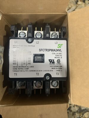 SF 3 Pole 60 Amp Contactor 24VAC Coil 30 HP 480 volt SFCTR3P60A24VL | eBay