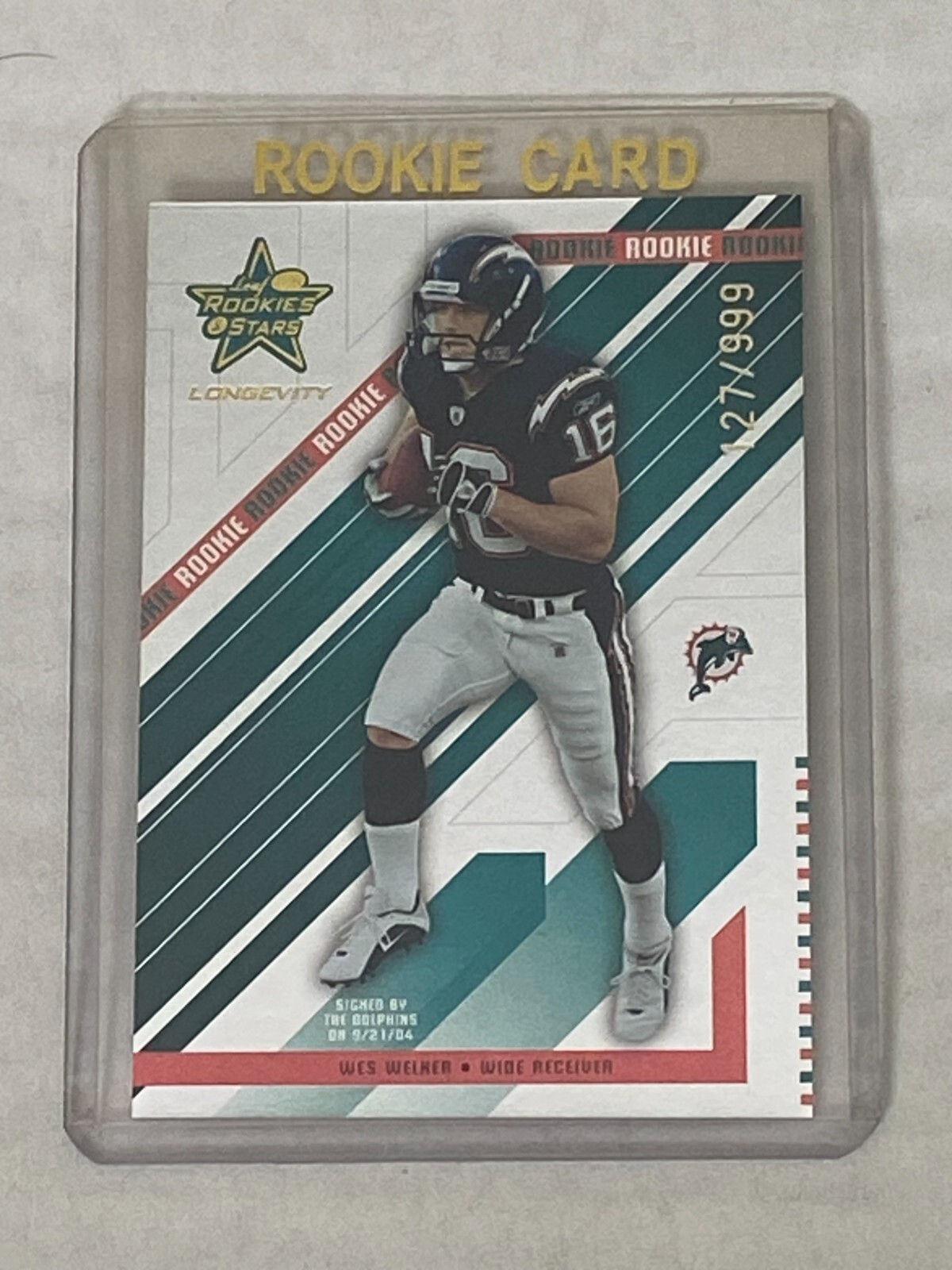 2004 Leaf Rookies & Stars Wes Welker #185 Rookie card -Limited print ...